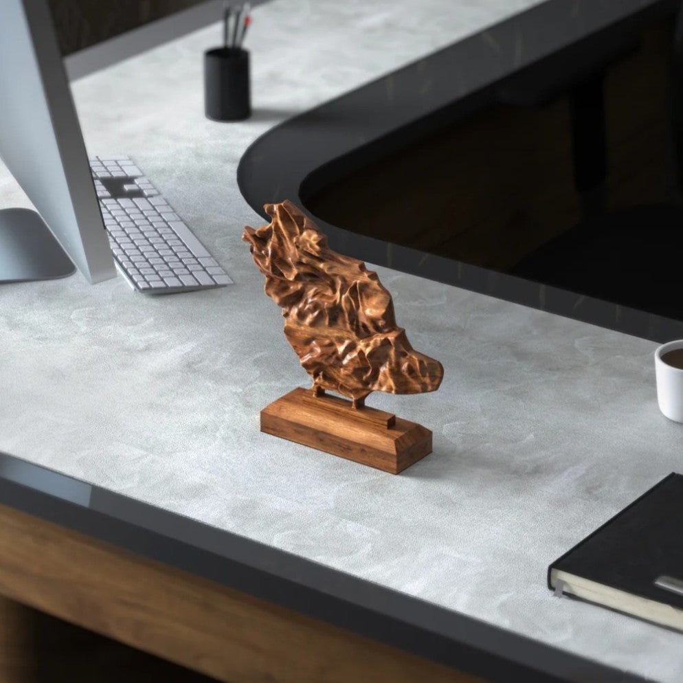 KSA Wooden Map Table Deco – HilalFul - UAE Store