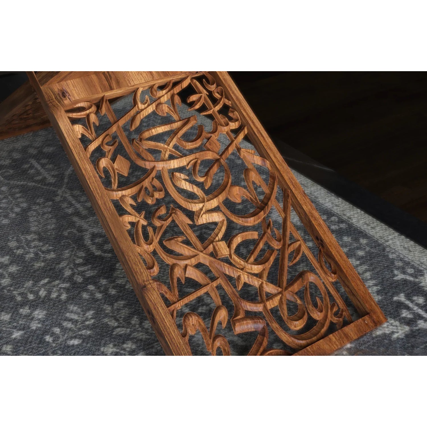 Wooden Arabic Caligraphy Quran Stand | Hilalful
